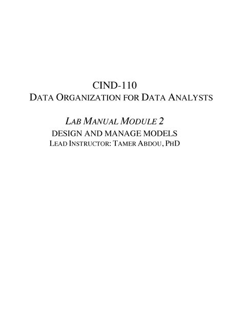 lab manual module 2 lab notes for 110 cind 110 d ata o rganization for d ata a nalysts l ab