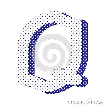 Decorative Letter With Dotted Effect Isolated On White Background