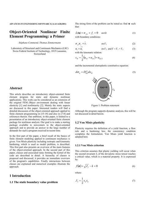 pdf object oriented nonlinear finite element programming a primer
