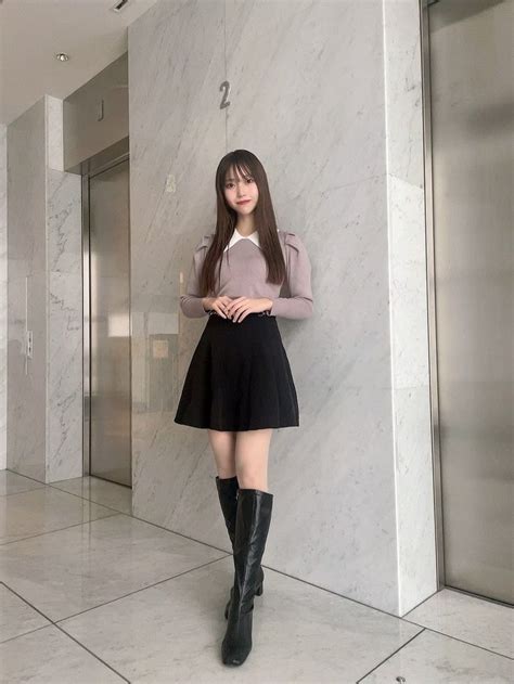 川越紗彩 NGT48 on Twitter 黒のブーツ ロングブーツ ミニスカート