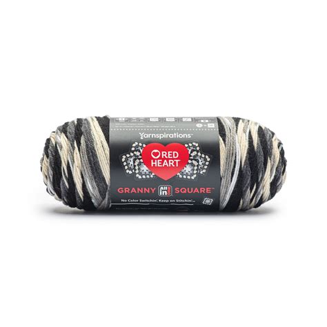 Red Heart Granny Square Yarn Black Dove Medium Acrylic Oz