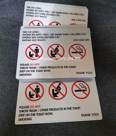 Làm biển chú ý không bỏ rác vào bồn cầu ấn tượng với giá rẻ lấy ngay