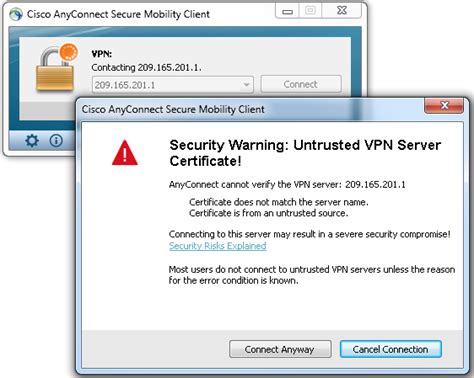 cisco anyconnect secure mobility client install error