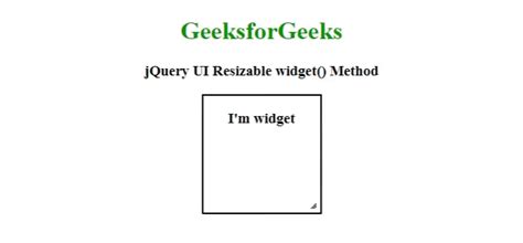 jquery ui resizable widget method geeksforgeeks