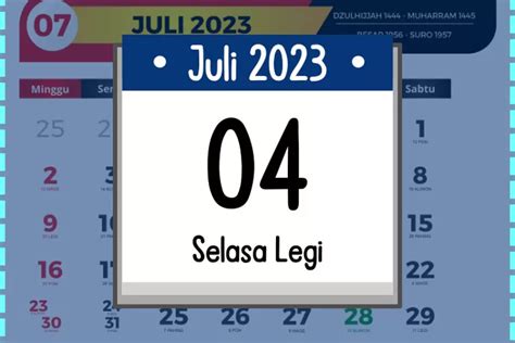 Kalender Jawa Hari Ini Selasa 4 Juli 2023 Lengkap Kenapa Selasa Legi