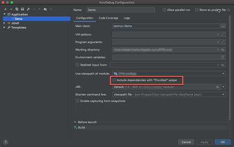 intellij doesn t add maven provided scoped dependencies to the classpath stack overflow