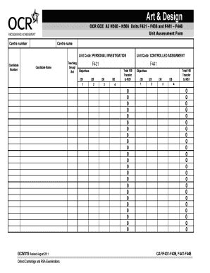 Fillable Online Ocr Org AS And BA2b GCE Art 3800 3806 7800 7806 Unit