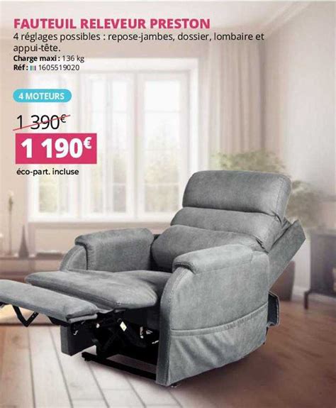 Promo Fauteuil Releveur Preston chez Distri Club Médical iCatalogue fr