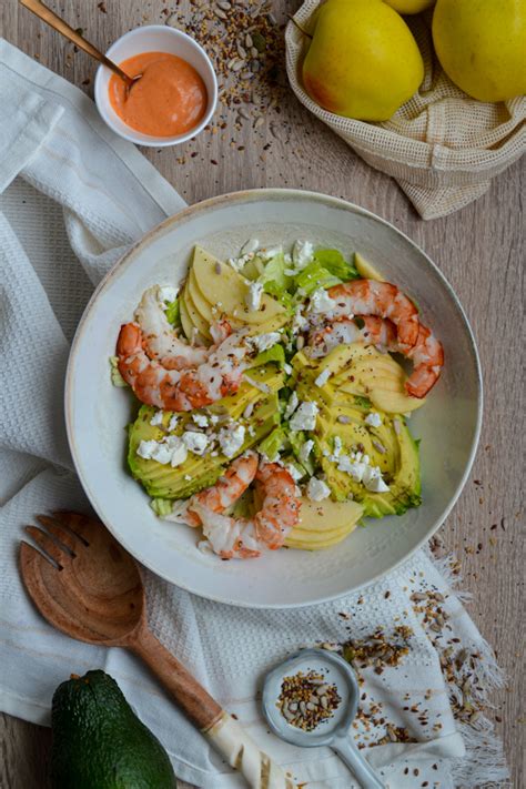 Ensalada De Langostinos Y Manzana Con Salsa Rosa Picante The Fit Bowl