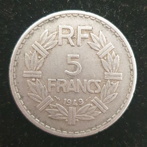 MONNAIE FRANCE LAVRILLIER 5 Francs 1949 Paris TTB Label Emmaüs