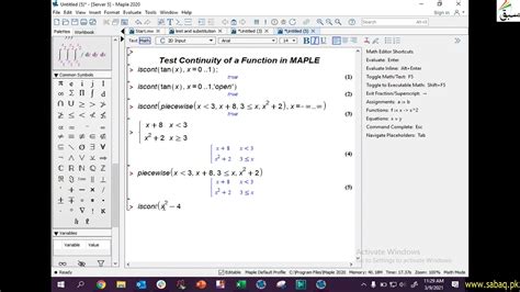 maple command for continuous and discountinuous functions math lecture sabaq pk youtube
