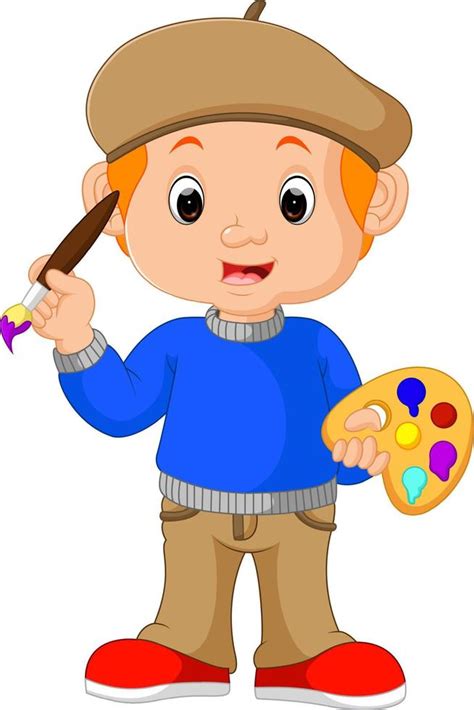 niño artista de dibujos animados 8022060 Vector en Vecteezy
