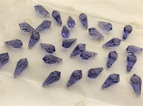12 Pieces Swarovski 6000 11x5 5mm Crystal Tanzanite Teardrop Faceted