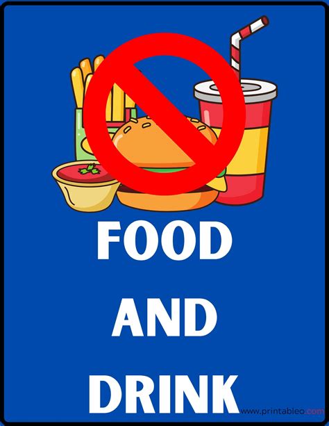 No Food Or Drink Sign Printable Pdfs Printableo