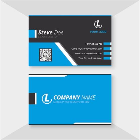 Nettoyer Le Modèle De Carte De Visite Bleue Vecteur Premium