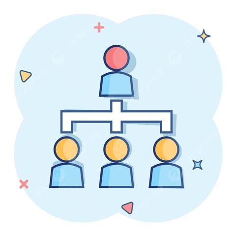 Cartoon Corporate Organization Chart With Teamwork Concept Human Staff