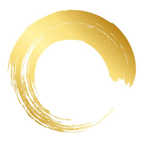 Brush Stroke And Gold Circle Element 18749405 PNG