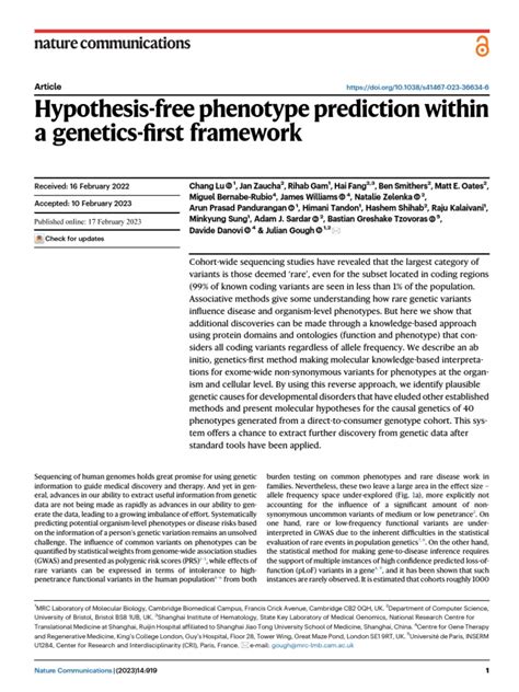 hypothesis free phenotype prediction within a genetics first framework pdf genome wide