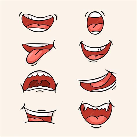 Free Vector Hand Drawn Open Mouth Cartoon Illustration