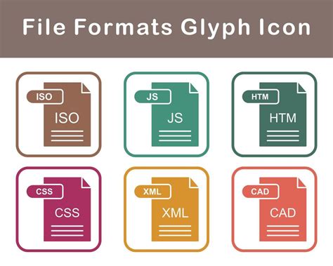File Formats Vector Icon Set Vector Art At Vecteezy