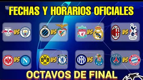 Octavos Final Champions 2023 Fechas
