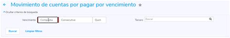 Movimiento De Cuentas Por Pagar Por Vencimiento Portal De Clientes