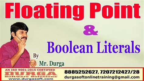 Floating Point And Boolean Literals By DURGA Sir YouTube