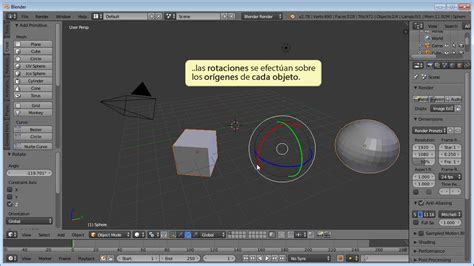 07 Tutorial básico de Blender 2 7x Punto de pivote en el modo objeto