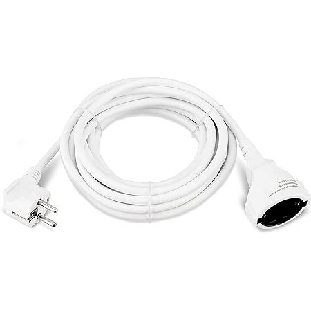 Meister Schutzkontakt Verlängerung 5 m Kabel weiß