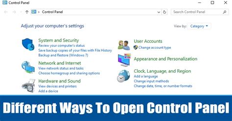 Different Ways To Open Control Panel In Windows