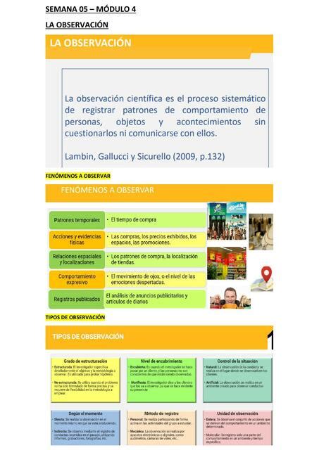 Resúmenes de La observación Descarga apuntes de La observación
