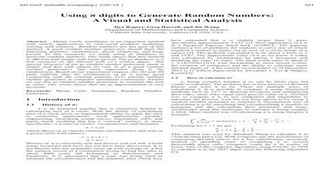 using π digits to generate random numbers a visual and worldcomp proc p2015