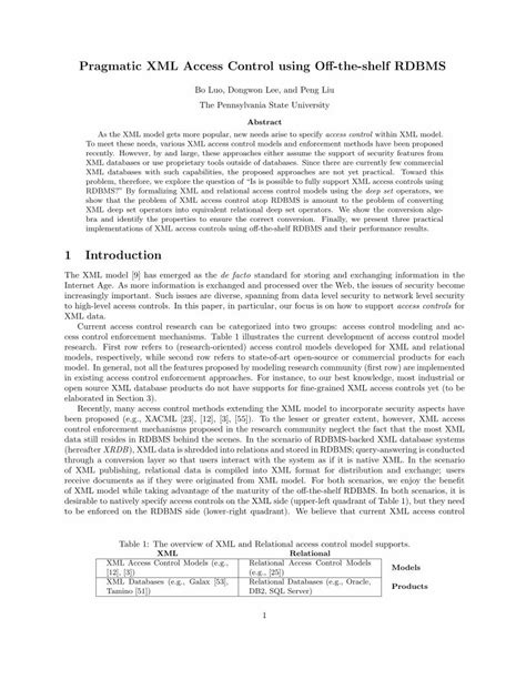 pdf pragmatic xml access control using oﬀ the shelf rdbms dokumen tips