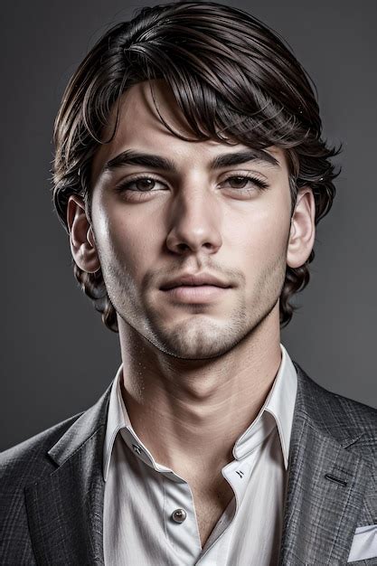 Un Hombre Con Traje Y Corbata Posando Para Una Foto Con Una Mirada
