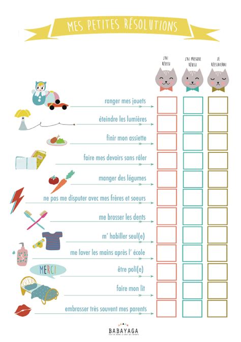 Organisation enfant 10 templates gratuits à imprimer Club Mamans