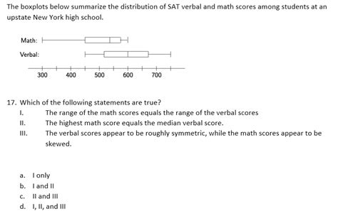 Solved The Boxplots Below Summarize The Distribution Of Sat Chegg