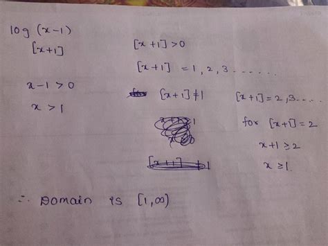 find the domain of the following function f x log x [x] where [·] denotes the greatest
