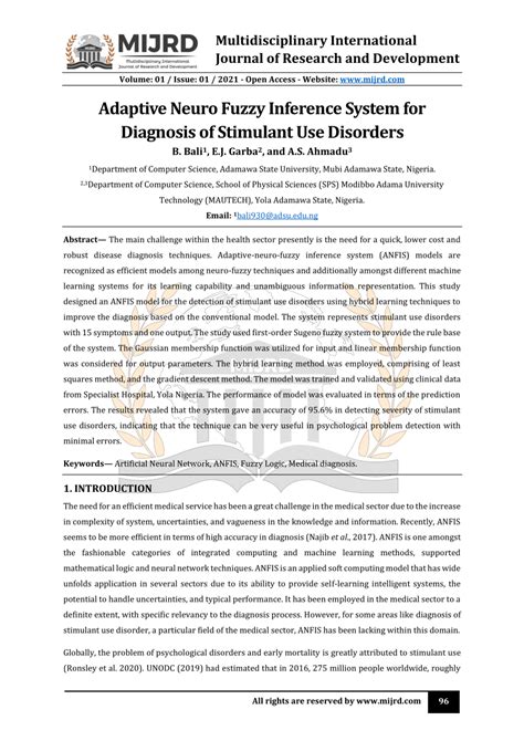 pdf adaptive neuro fuzzy inference system for diagnosis of stimulant use disorders