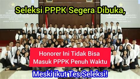 Seleksi PPPK Segera Dibuka Honorer Ini Tak Bisa Masuk PPPK Penuh Waktu