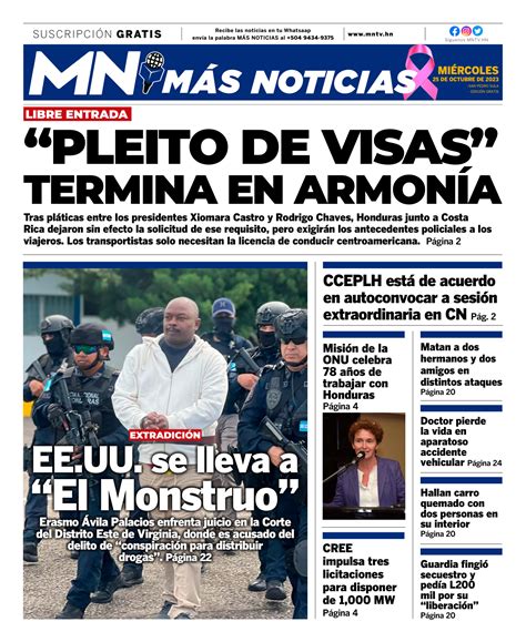 MAS NOTICIAS EDICION MIERCOLES 25 DE OCTUBRE DE 2023 Pdf DocDroid