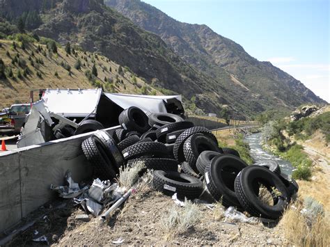Semi Truck Overturns Near Morgan Spilling Tires Gephardt Daily