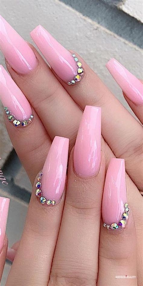 Pretty Pink Nail Designs For Acrylic Nails