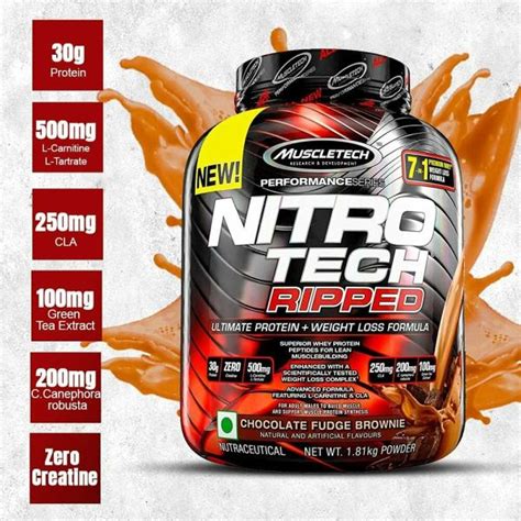 MuscleTech Performance Series Nitro Tech Ripped Weight Loss Formula 1