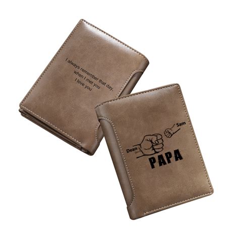À mon Papa Portefeuille Poings 2 Prénoms Personnalisée avec Texte