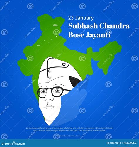 Netaji Subhash Chandra Bose Jayanti Banner Design Stock Vector