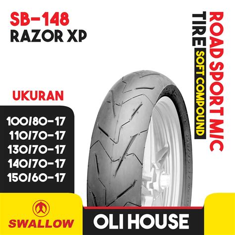 Jual BAN LUAR MOTOR RING 17 SOFT COMPOUND SWALLOW SB 148 RAZOR XP
