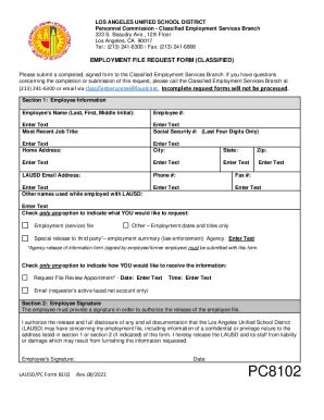 Fillable Online Classified Employment Services CESB Home Page Los