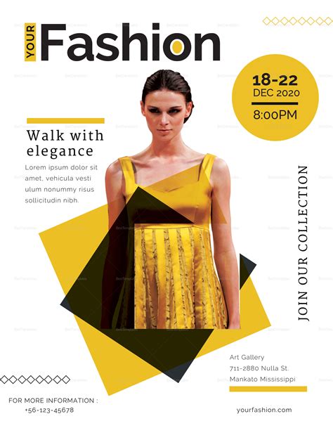 Fashion Gallery Flyer Design Template In PSD Word Publisher