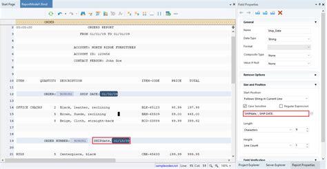 using comma separated values to define start position — reportminer 9 documentation