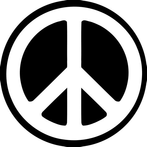 Scalable Vector Graphics Black White Peace Sign Peacesymbol Org